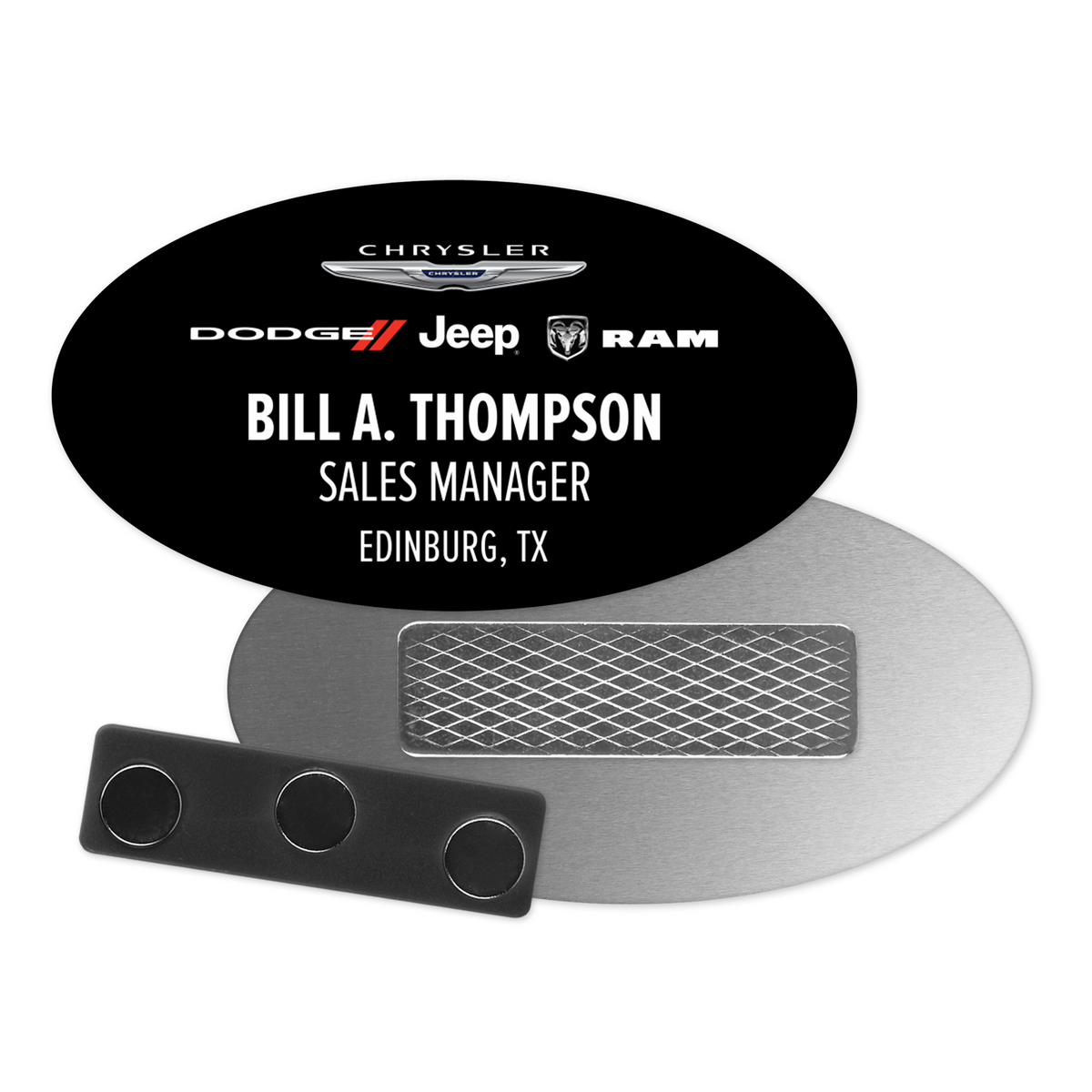 Full Color 1.5" x 3" Oval Name Badge - Payne Alice CDJR – Payne ...